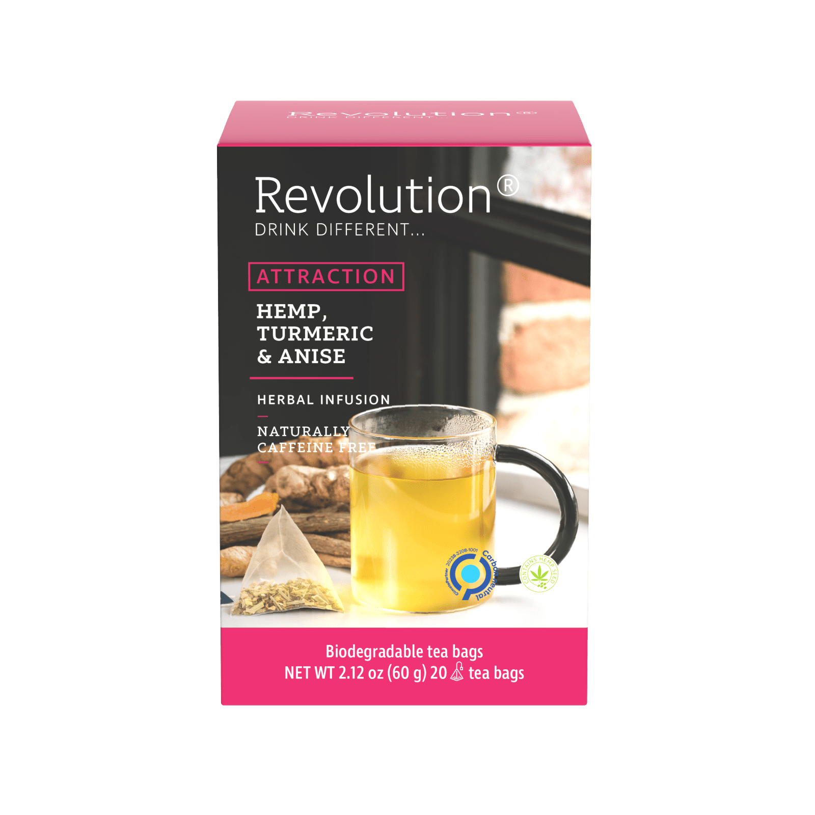 ATTRACTION Hemp, Turmeric & Anise 20 Count – Revolution Tea