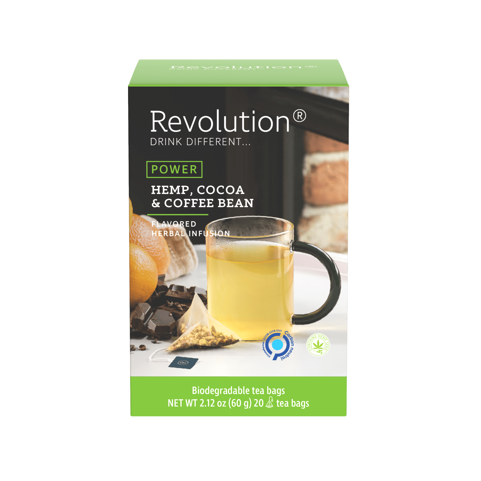 POWER Hemp, Cocoa & Coffee Bean 20 Count – Revolution Tea